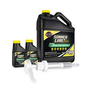 opti-lube summer+ cetane formula diesel fuel additive: 1 gallon with accessories (hdpe plastic hand pump and 2 empty 4oz bottles) treats up to 2,560 gallons