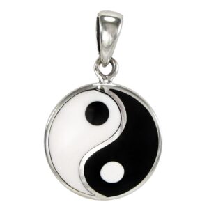 small sterling silver taoist yin yang pendant - symbol of balance