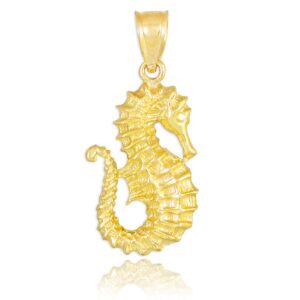 sea life collection 10k yellow gold seahorse pendant