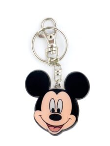 disney mickey two sided colored pewter key ring black, 1"