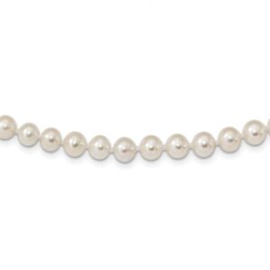 925 sterling silver pearl clasp 6 6.5mm white freshwater cultured pearl necklace 24 inch jewelry for women