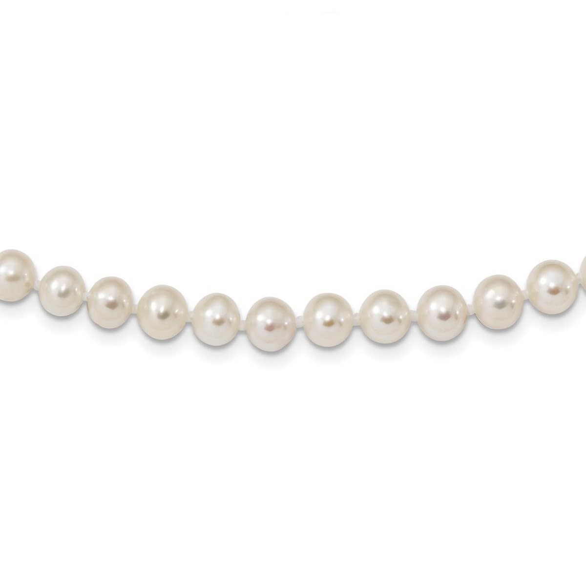 925 Sterling Silver Pearl clasp 6 6.5mm White Freshwater Cultured Pearl Necklace 24 Inch Jewelry for Women