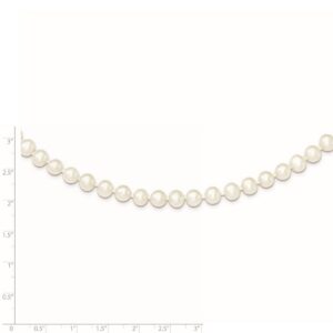 925 Sterling Silver Pearl clasp 6 6.5mm White Freshwater Cultured Pearl Necklace 24 Inch Jewelry for Women