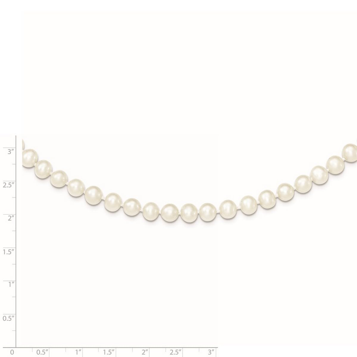 925 Sterling Silver Pearl clasp 6 6.5mm White Freshwater Cultured Pearl Necklace 24 Inch Jewelry for Women