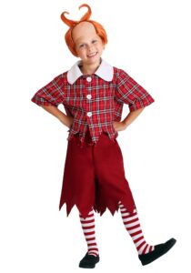 fun costumes munchkin costume for kids, lollipop guild member halloween outfit medium (8-10), red