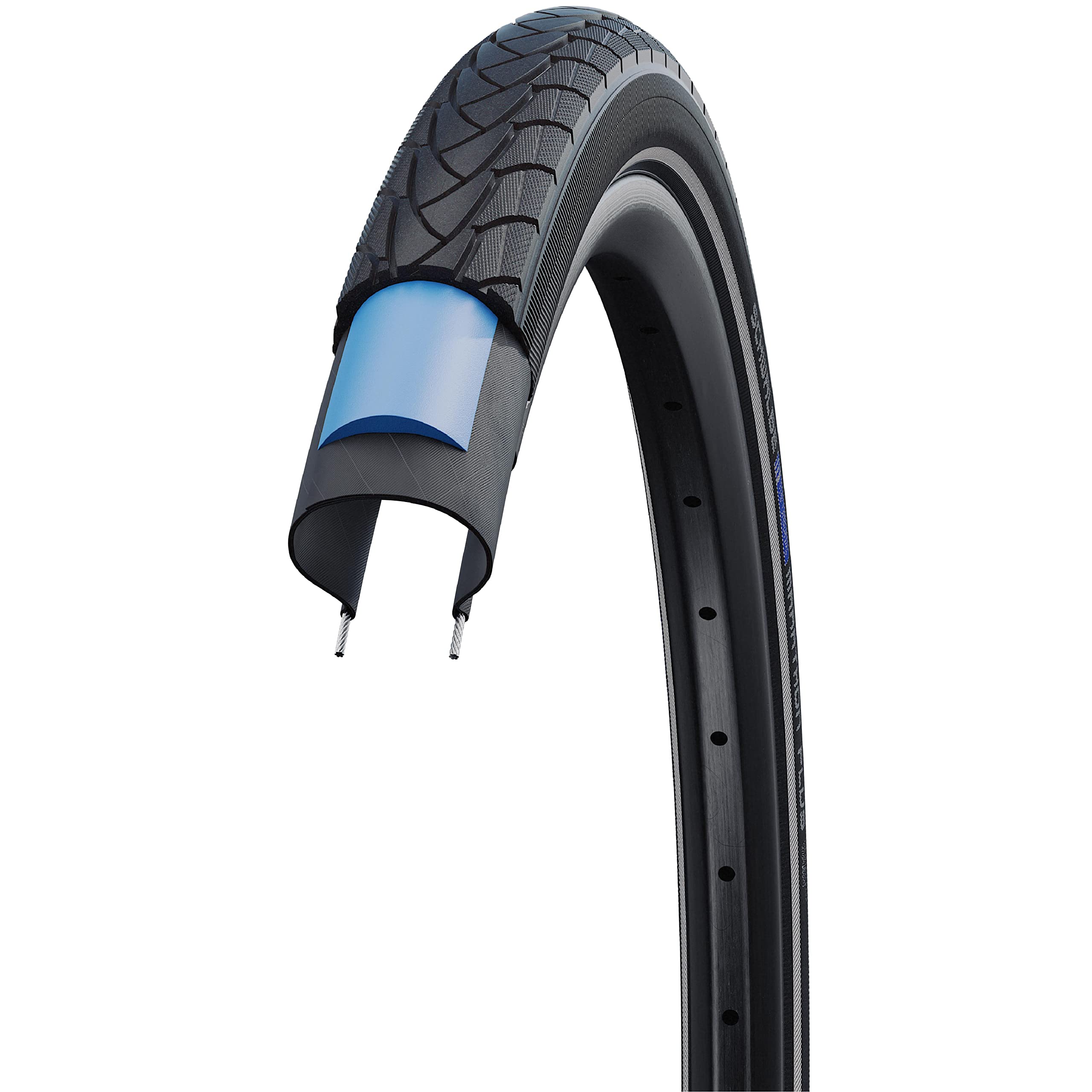 Schwalbe - Marathon Plus Ebike and MTB Wire Clincher Bike Tire | 26 x 1 3/8 | Performance Line | Black/Reflective