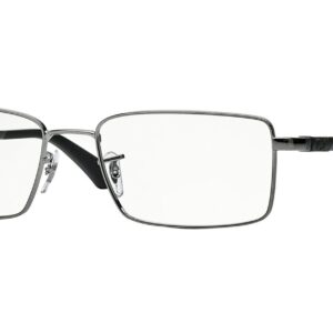 Ray-Ban RX6275 Rectangular Prescription Eyeglass Frames, Gunmetal/Demo Lens, 54 mm