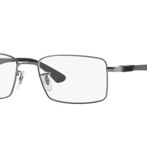 Ray-Ban RX6275 Rectangular Prescription Eyeglass Frames, Gunmetal/Demo Lens, 54 mm