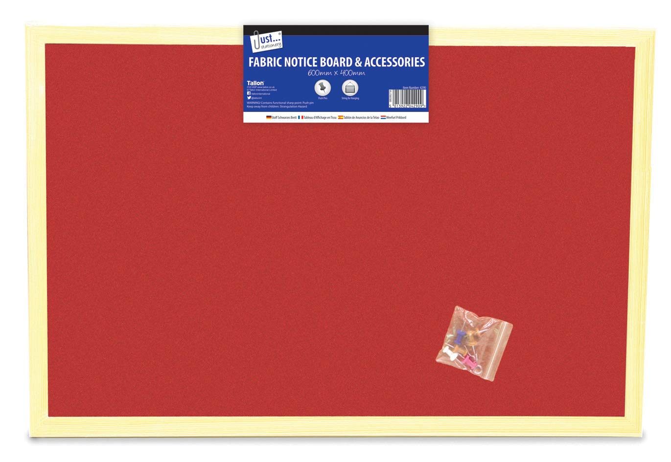 Tallon Just Stationery 400x600mm Fabric Notice Board