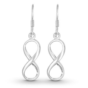 aeravida endless symbol infinity love .925 sterling silver dangle earrings