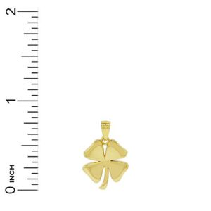 Gold Four Leaf Clover Charm - 10 Karat Solid Gold - Shamrock Pendant - Good Luck Charm Necklace - Irish Shamrock (Style 1)