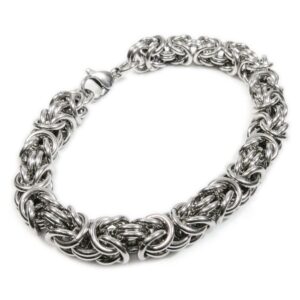 stainless steel round byzantine chain bracelet 8mm 9inch