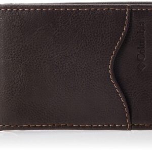 Columbia Men's Leather Front Pocket Wallet Card Holder for Travel