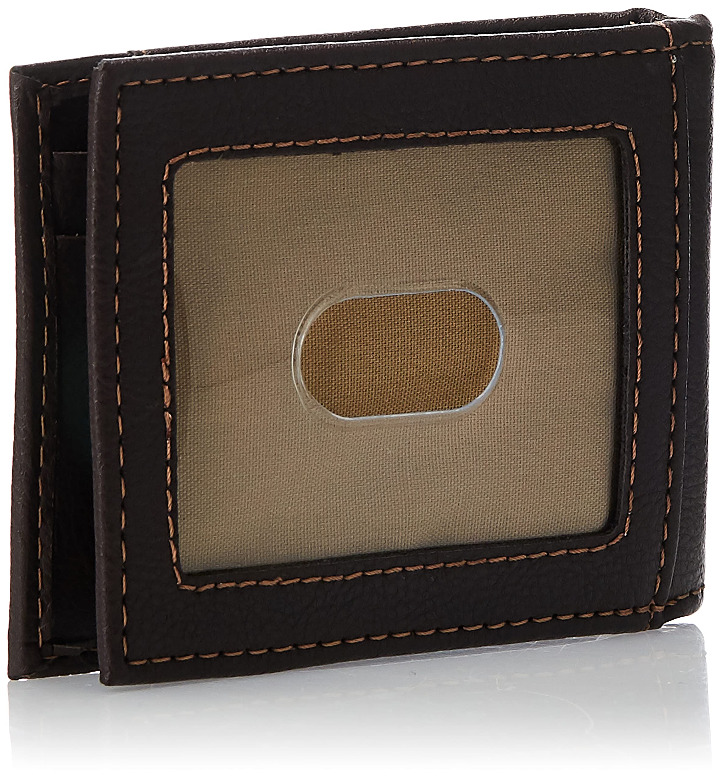 Columbia Men's Leather Front Pocket Wallet Card Holder for Travel