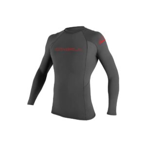 o'neill youth basic skins upf 50+ short sleeve rash guard, graphite, 14