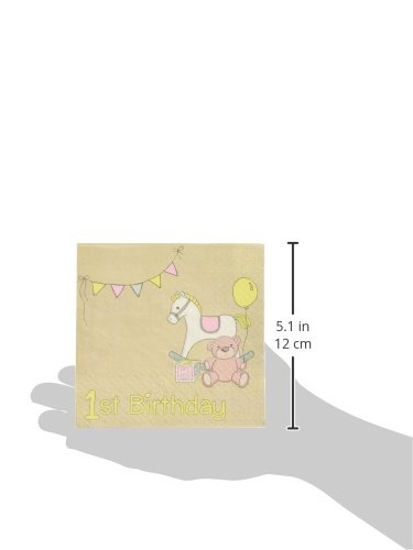 Ginger Ray 1st Party Paper Napkins Rock a Bye Baby First Birthday, 16 Pack