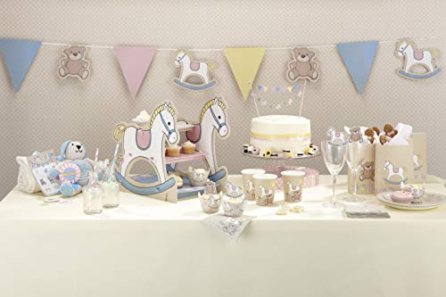 Ginger Ray 1st Party Paper Napkins Rock a Bye Baby First Birthday, 16 Pack