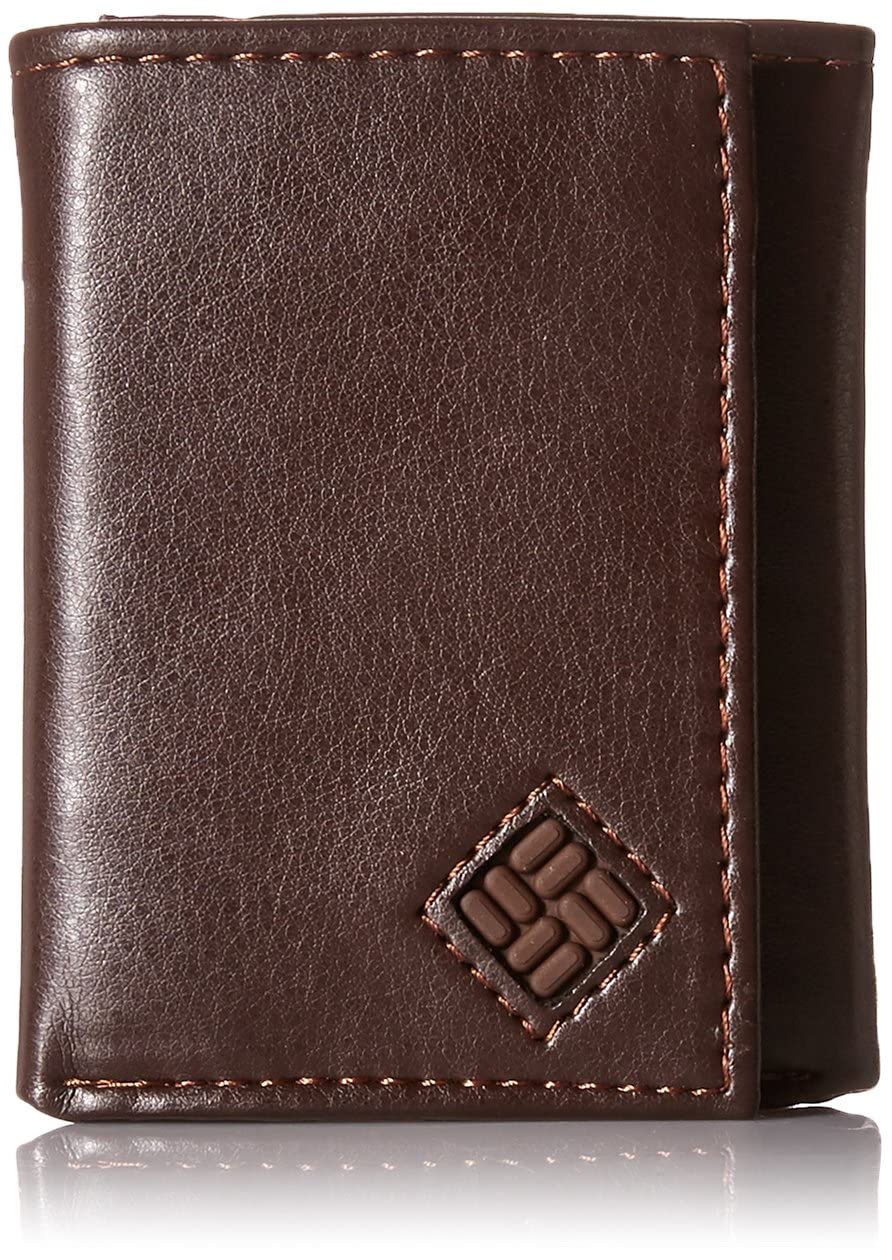 Columbia Men's RFID Genuine Leather Trifold Wallet With ID Window, Credit Card Pockets