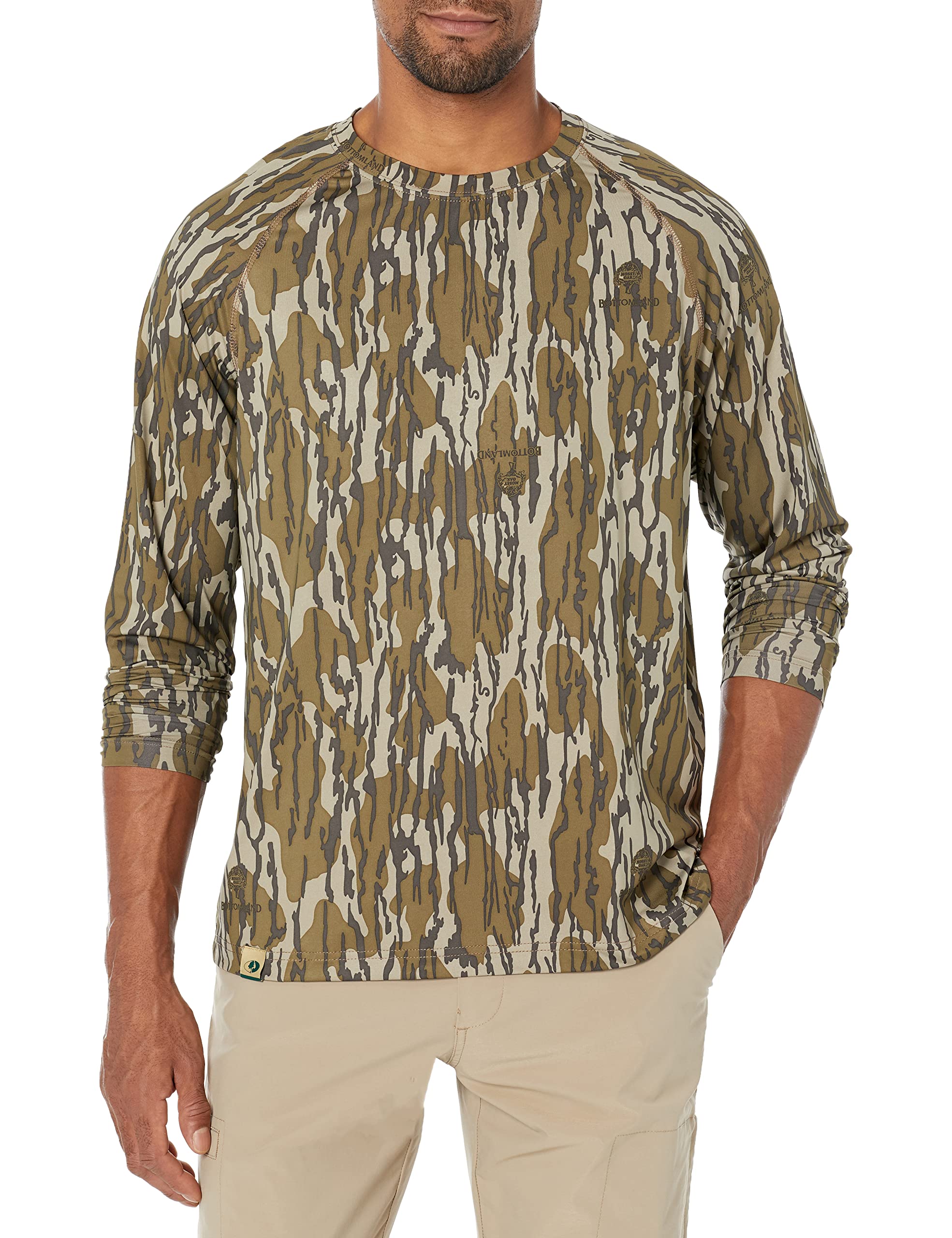 Mossy Oak Standard Camo Hunting Shirts for Men Long Sleeve, Original Bottomland, X-Large