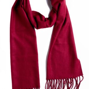 Plum Feathers Winter Scarf Shawl with Cashmere Feel - Rich Solid Colors Winter Scarves and Wraps 72" x 12" (Burgundy)