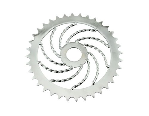 Lowrider Twisted Sprocket 36t 1/2 X 1/8 Chrome. for Bicycles, Bikes, Beach Cruiser, Strech Bikes, limos, Chopper Cruiser