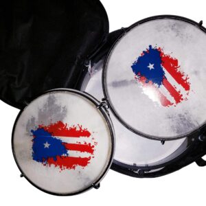 Set de Panderos - Pleneras de PVC con Bandera de Puerto Rico