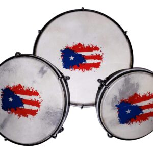 Set de Panderos - Pleneras de PVC con Bandera de Puerto Rico