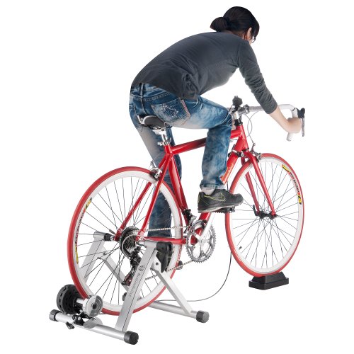 Indoor Bike Trainer – Convert Mountain, Road, or Beach Bicycle into a Stationary Exercise Bike for Indoor Riding All Year Round by Bike Lane (Silver)