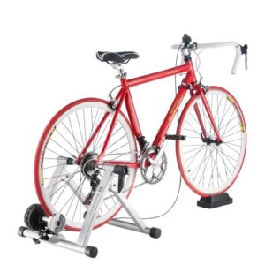 Indoor Bike Trainer – Convert Mountain, Road, or Beach Bicycle into a Stationary Exercise Bike for Indoor Riding All Year Round by Bike Lane (Silver)