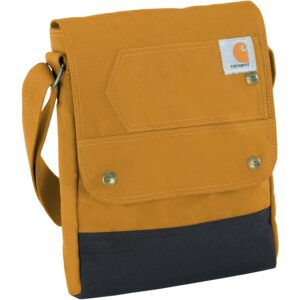 carhartt, durable, adjustable crossbody bag with flap over snap closure, carhartt brown