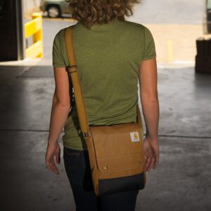 Carhartt, Durable, Adjustable Crossbody Bag with Flap Over Snap Closure, Carhartt Brown