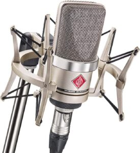 neumann tlm 102 studio set - cardioid condenser microphone ideal for home/professional studio instrument vocal podcast twitch recording - nickel