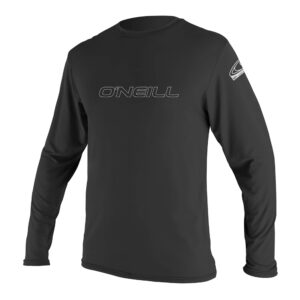 o'neill wetsuits men's standard o'neill basic skins upf 50+ long sleeve sun shirt, black, x-large