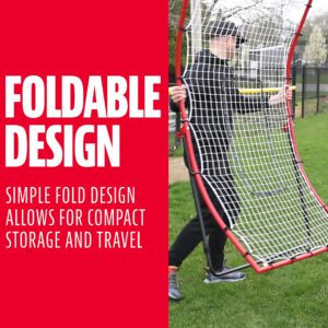 Franklin Sports Baseball Rebounder Net - Baseball + Softball Pitchback Net + Pitching Target - All Angle Bounce Back Net - Return Fielding Trainer - 48",Red