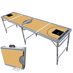 8-Foot Professional Beer Pong Table - San Antonio Basketball Court