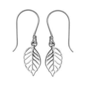 boma jewelry sterling silver leaf earrings