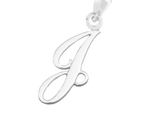 closeoutwarehouse sterling silver letter j classic script initial pendant (letters a-z available)