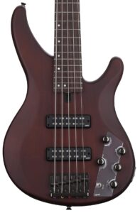 yamaha 5 string bass guitar, right handed, translucent brown, (trbx505 tbn)