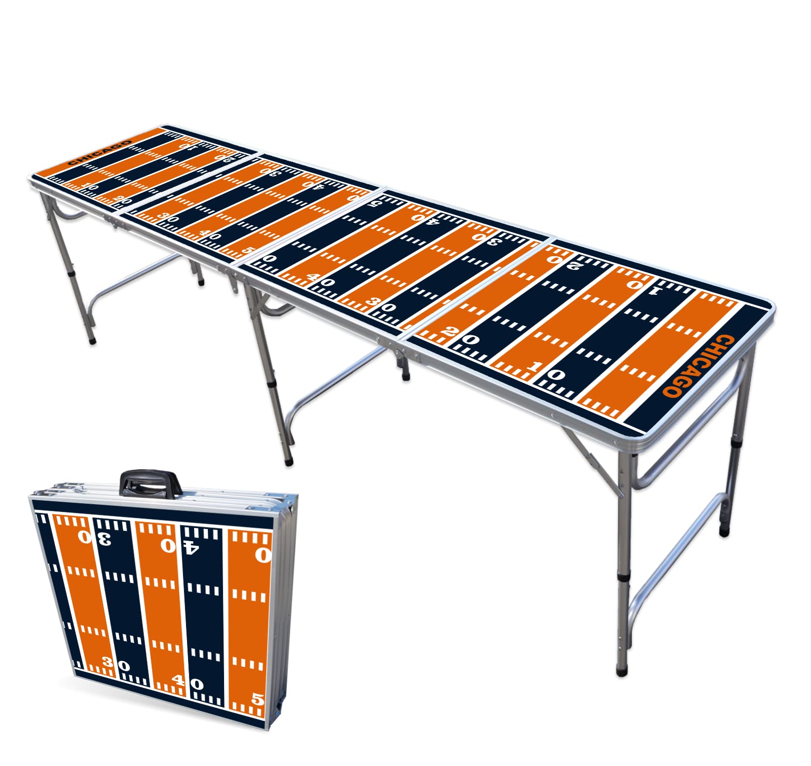 8-Foot Professional Beer Pong Table - Chicago Football Field