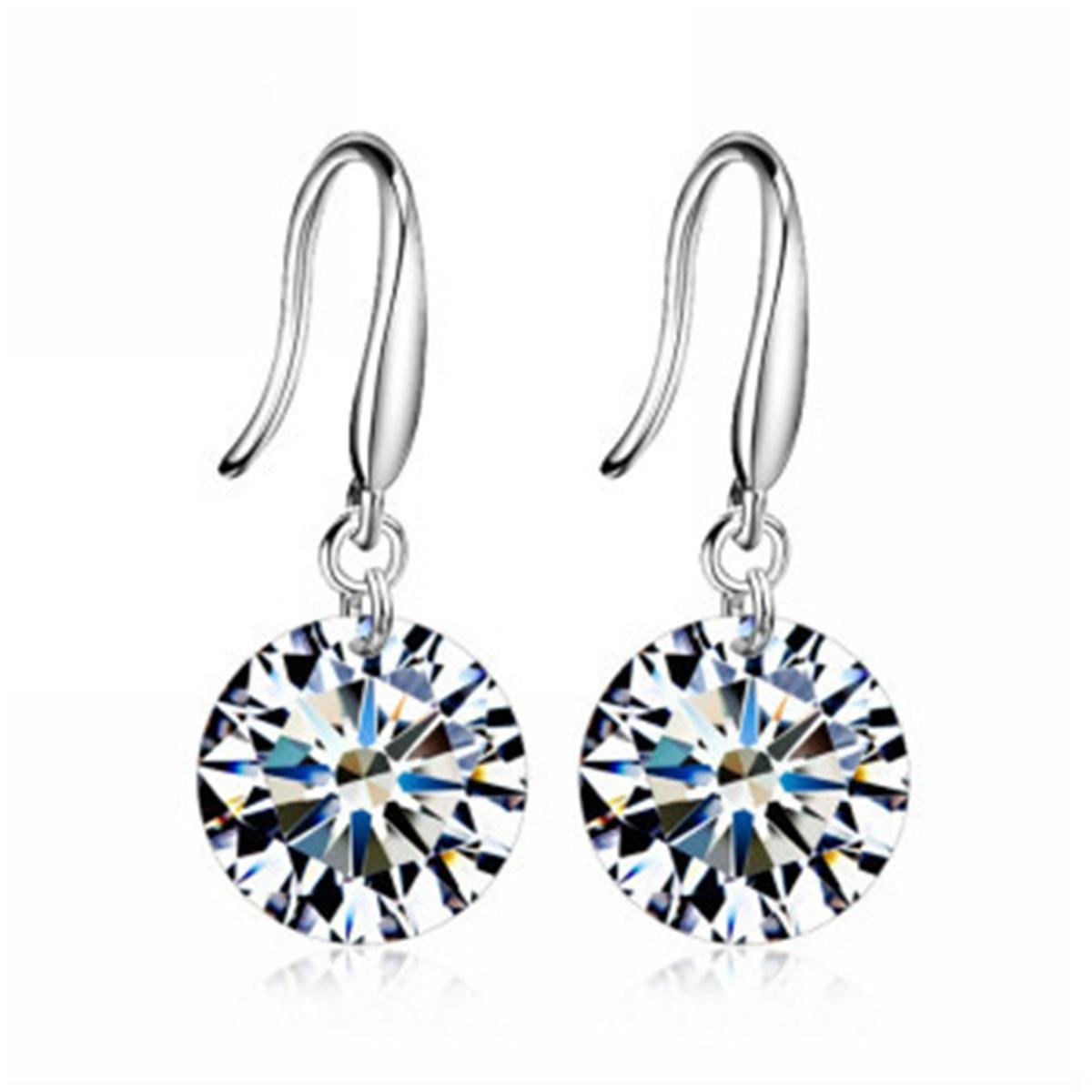 Merdia 925 Sterling Silver Earings Dangle Shiny Cubic Zirconia Studs Hypoallergenic for Women | Earrings for Women Trendy | Dangling Earrings for Women | Silver Drop Earrings | Sterling Silver Jewelry