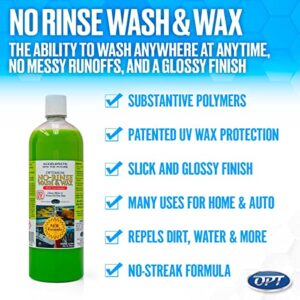 Optimum No Rinse Wash and Wax – 32 oz., Rinseless Car Wash and Wax in One System, ONR Formulated with Carnauba Wax with UV Protection, Use as Car Wax, RV Wax, Airplane Wax, Boat Wax, Motorcycle Wax