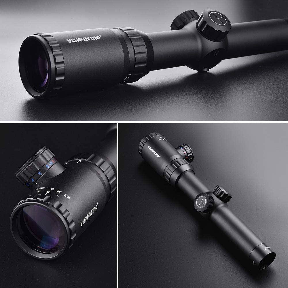 Visionking Rifle Scope 1.25-5x26 Riflescope IR Hunting 30 mm Three-pin with a Honeycomb