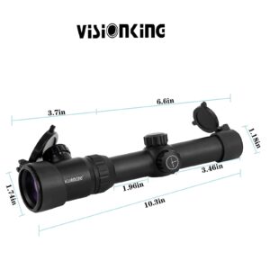 Visionking Rifle Scope 1.25-5x26 Riflescope IR Hunting 30 mm Three-pin with a Honeycomb