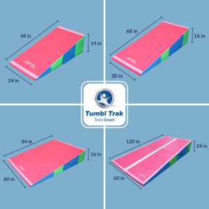 Tumbl Trak Folding Incline Cheese Mat, Bright Pastel, 24 in x 48 in x 14 in