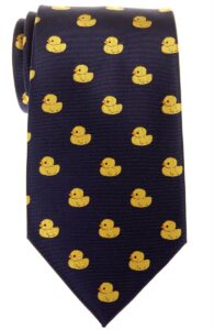 retreez classic rubber duck woven microfiber men's tie - navy blue