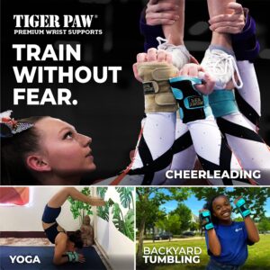 Tiger Paw Authentic Gymnastics Wrist Supports (Sold in Pairs)- Original Competition-Grade Gymnastics Wrist Guards, Wrist Support Braces, Adjustable, Made in USA Hand Wraps (Sand)