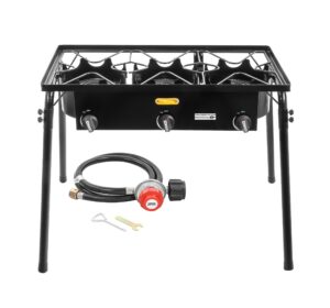 concord triple burner outdoor propane stove cooker w/regulator, 3 burner stove brewing supply