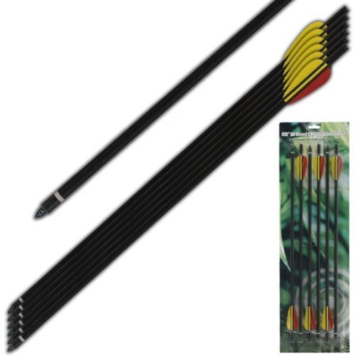 6 PCS 20" Black Aluminum Hunting Crossbow Bow Bolts Arrows