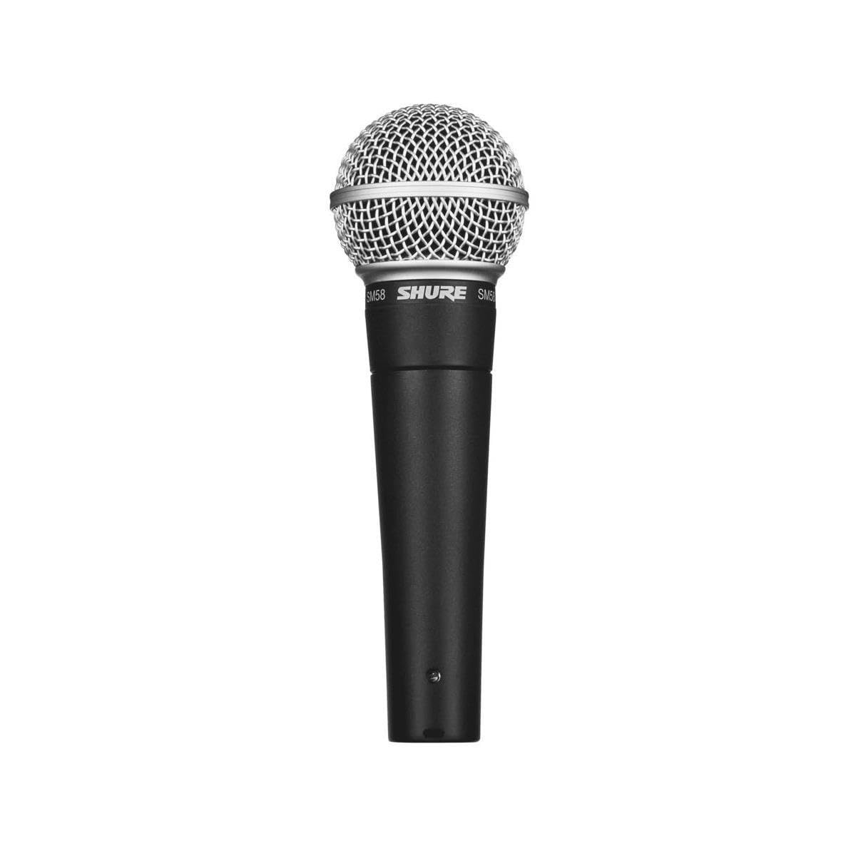 Shure SM58-LC Cardioid Dynamic Vocal Microphone Bundle with Stand Adapter and Zippered Pouch, XLR