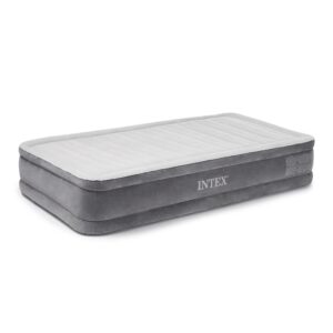 intex recreation 67765e comfort plush mid rise dura-beam airbed with built-in electric pump, bed height 13", twin